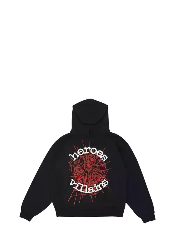 SP5DER Spiderweb-print Hoodie - Black
