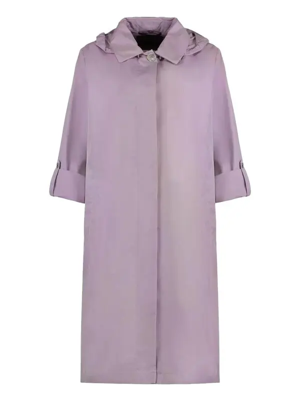 MOORER Isadora Drawstring-waist Hooded Coat - Purple