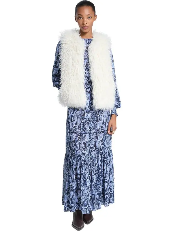 Michael Kors Faux Shearling Vest - Natural