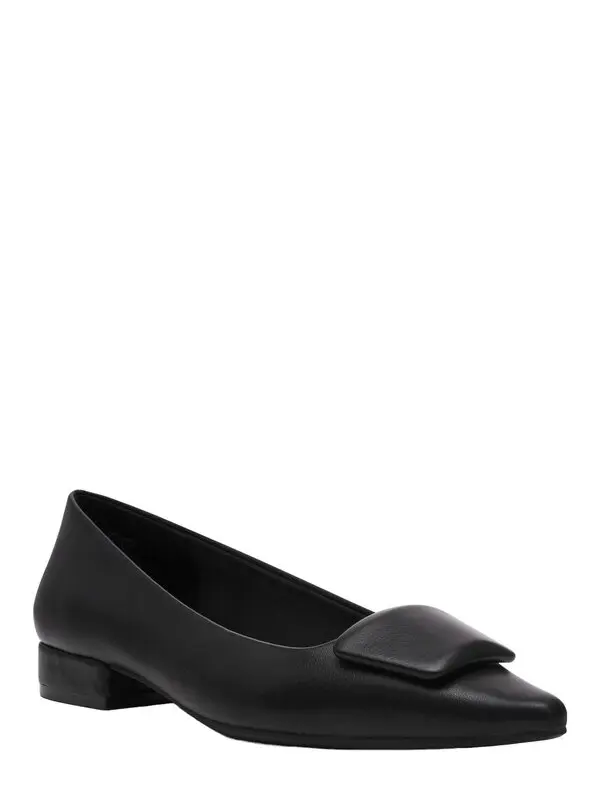 Anne Klein Crawford Pointed Toe Flat - Black Smooth