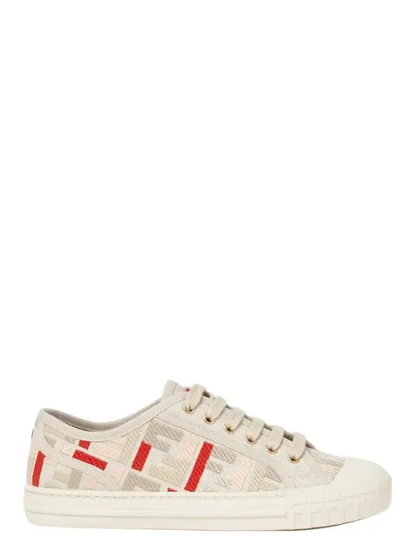 Fendi Domino Cotton Ff Embroidery - Beige