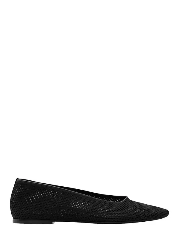 Burberry Mesh Detailed Ballerina Flats - Black