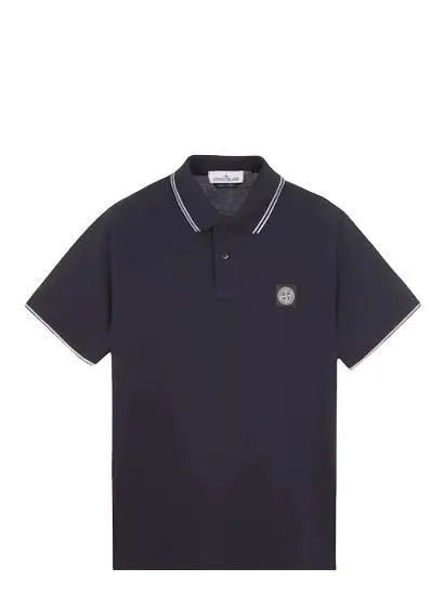 Stone Island Short Sleeve Polo Shirt - Navy Blue
