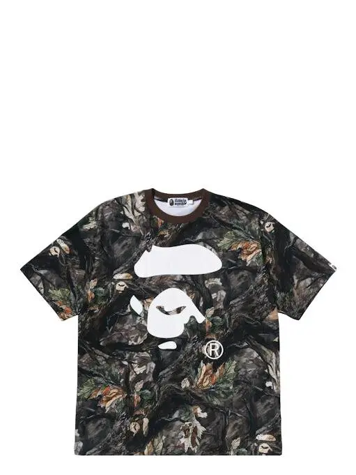 A BATHING APE Tree Edge Camo Ape Face Relaxed Fit Tee Shirt - Brown