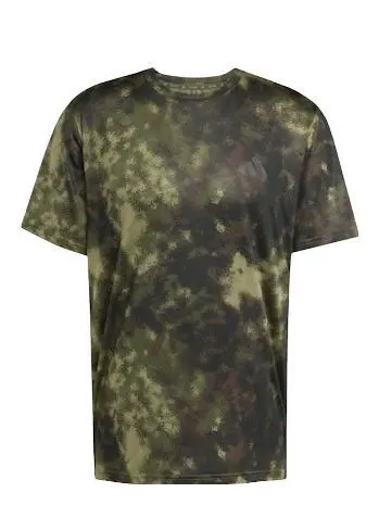 Adidas Train Essentials Seasonal All Over Print Tee Shirt - Olive Strata