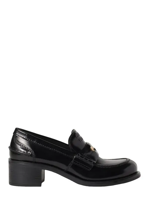 Miu Miu Brushed Leather Loafer - Black