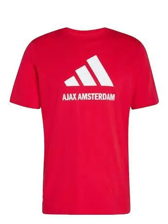 Adidas Ajax Amsterdam Seasonal Graphic Tee Shirt - Bold Red