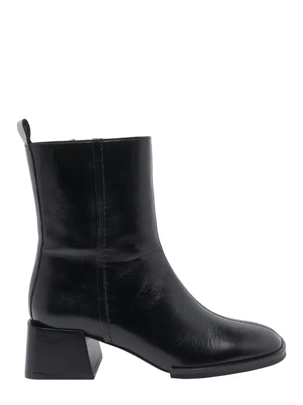 POEVE Leather Booties - Black