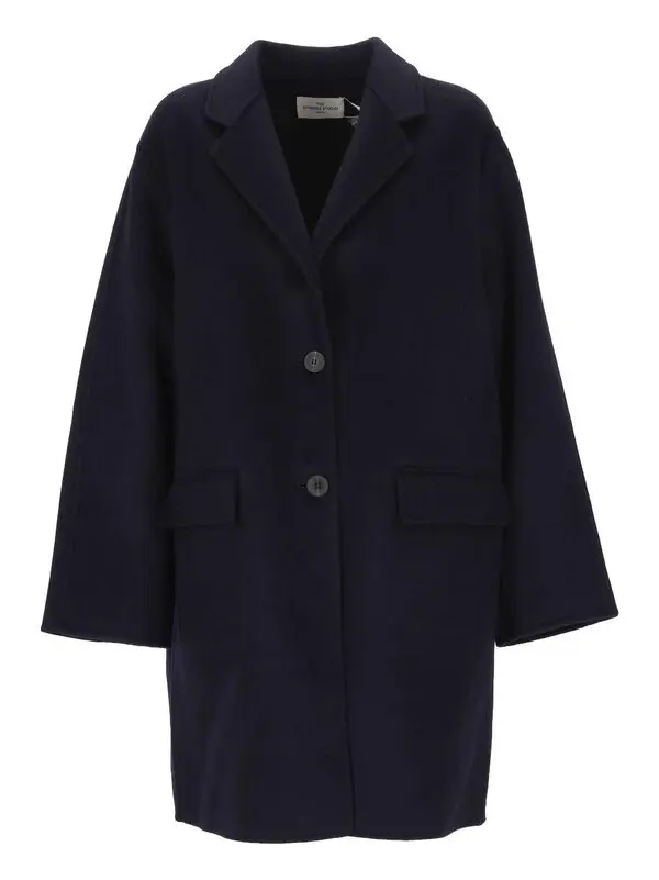 THE DYNAMIS STUDIO Wool Blend Coat - Navy
