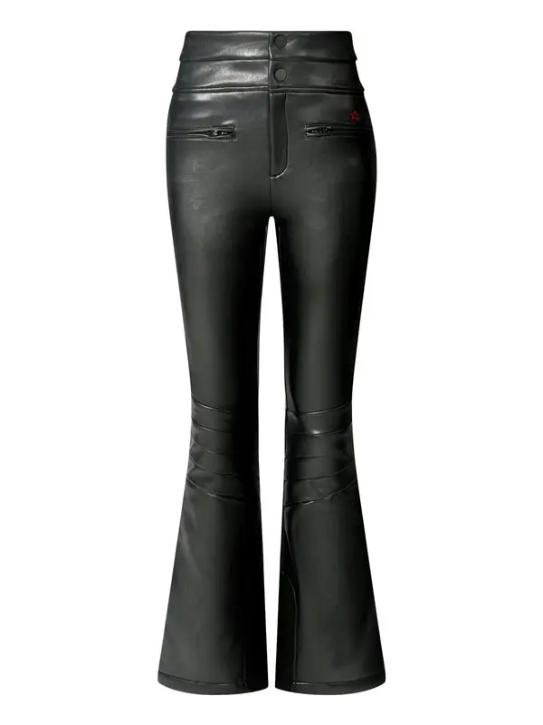 Perfect Moment High-waist Aurora Flare Ski Pant - Black-faux-leather