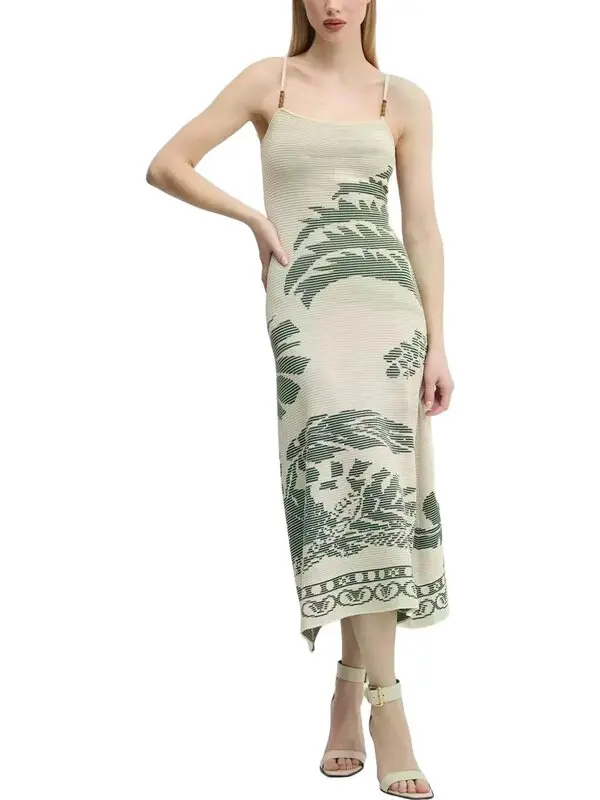 Desigual Palm-textured Midi Dress - Neutrals