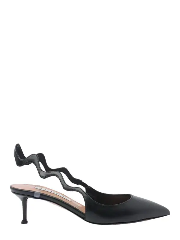 AQUAZZURA Wave-detail Slingback Pumps - Black