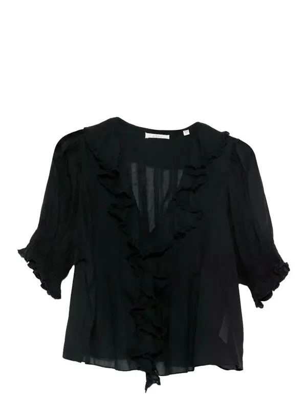 DÔEN Henri Ruffled Blouse - Black