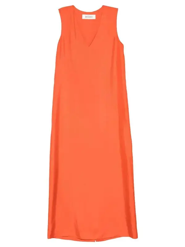 RÓHE Sleeveless V-neck Midi Dress - Orange