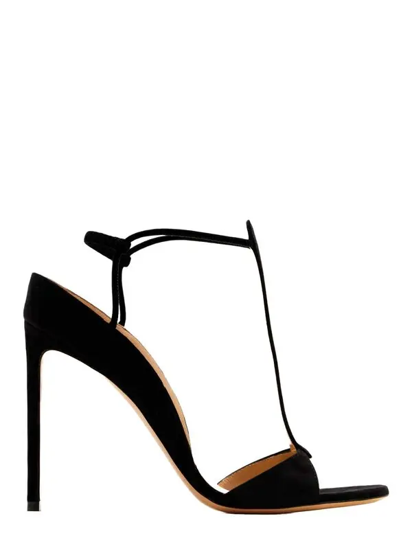 FRANCESCO RUSSO 105mm T-bar Stiletto Sandals - Black