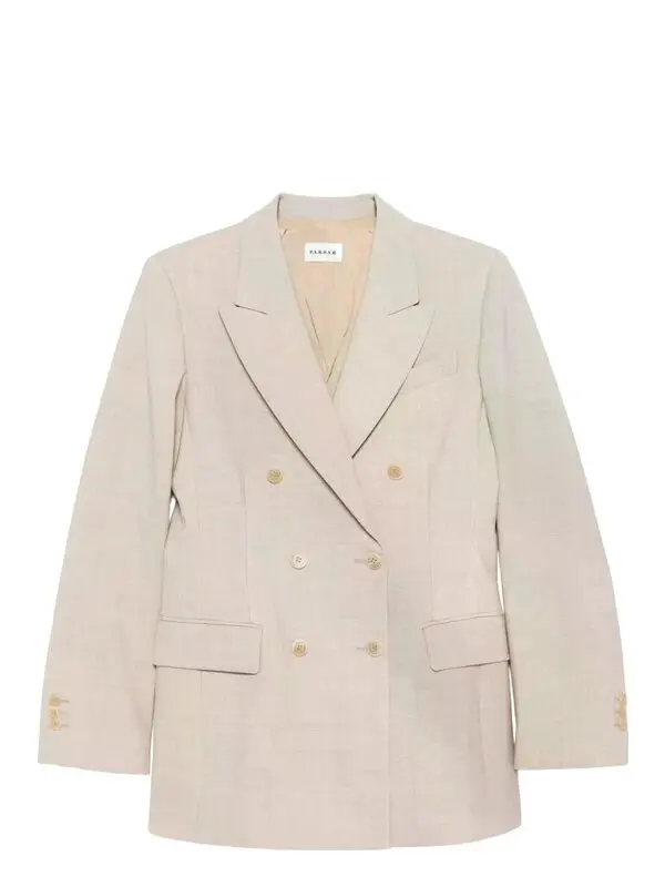 P.a.r.o.s.h Double-breasted Wool Blazer - Neutrals