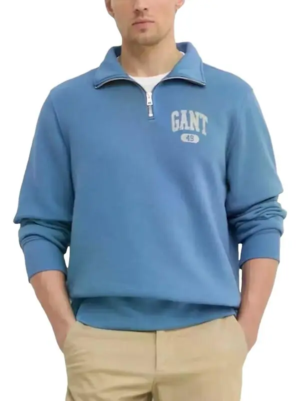 Gant Logo-print Half-zip Sweatshirt - Blue