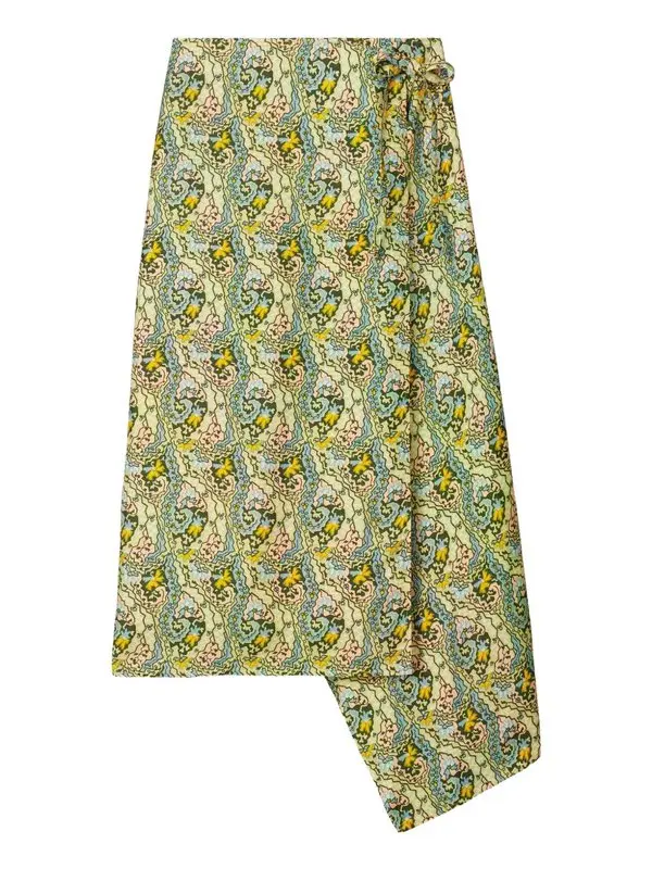 Tory Burch Printed Asymmetric Skirt - Blue