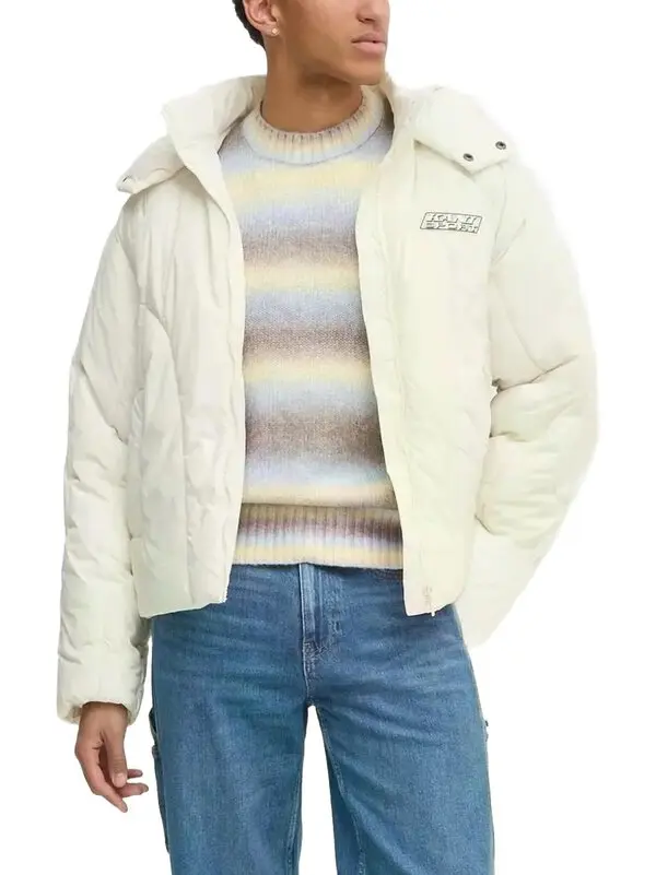 KARL KANI Hooded Quilted Puffer Jacket - White