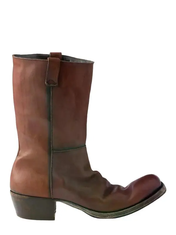 Prada Leather Cowboy Boots - Brown