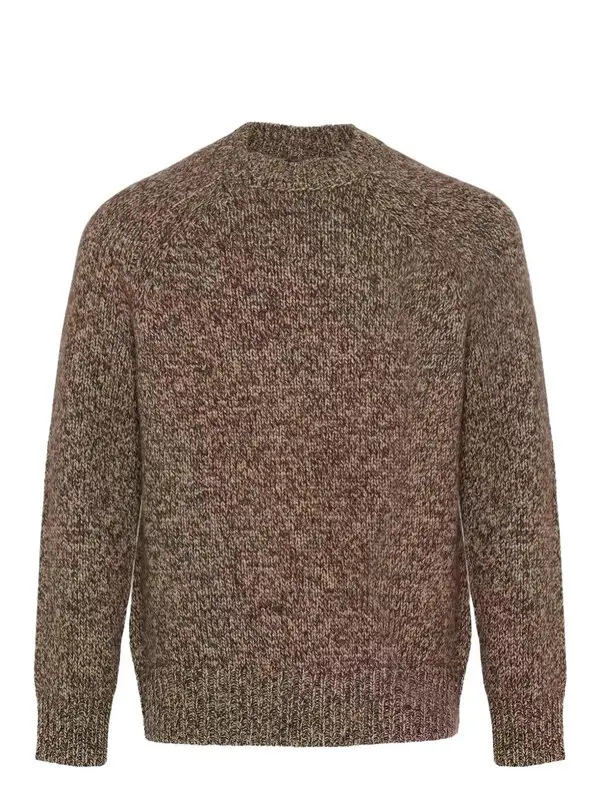 YVES SALOMON Thick-knit Crew-neck Sweater - Brown