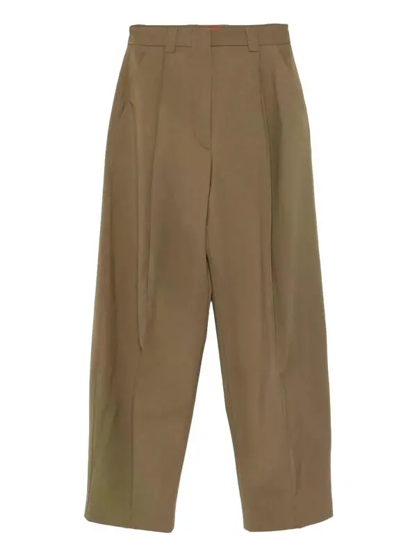 THELATEST Pleated High-waisted Trousers - Green