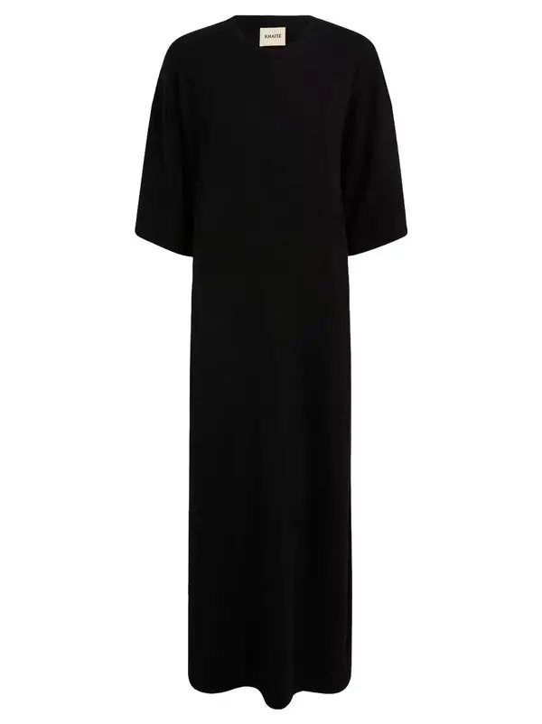 Khaite Crew-neck Maxi Dress - Black