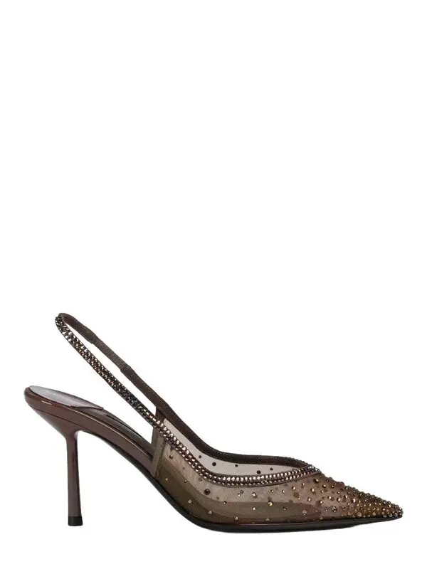 LE SILLA Nicole 90mm Crystal-embellished Slingback Pumps - Brown