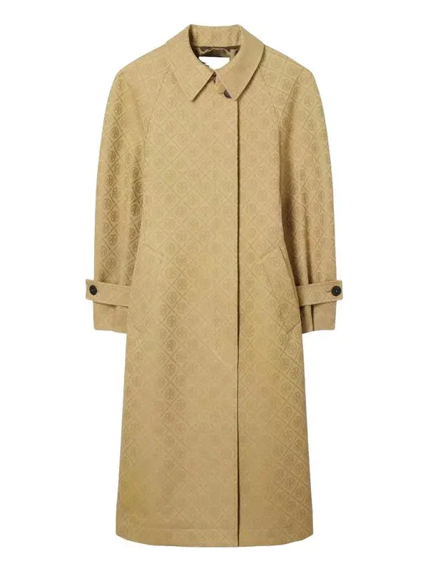 Tory Burch T-monogram Jacquard Trench Coat - Brown