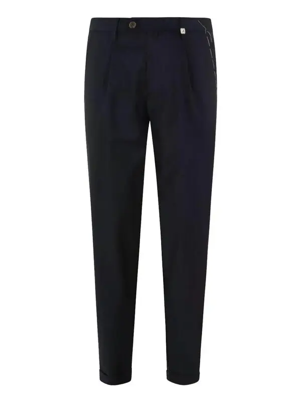 MYTHS Pleated Cotton-cashmere Blend Trousers - Blue