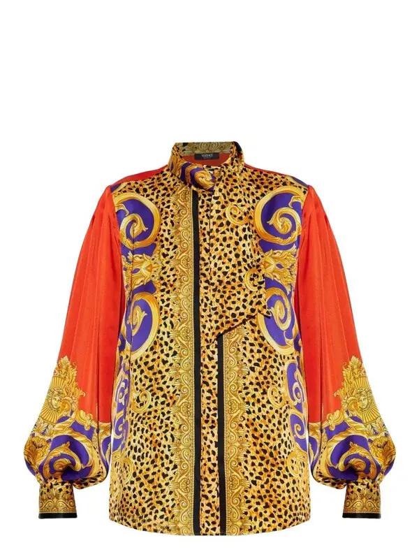 Versace Baroque-print Top - Yellow