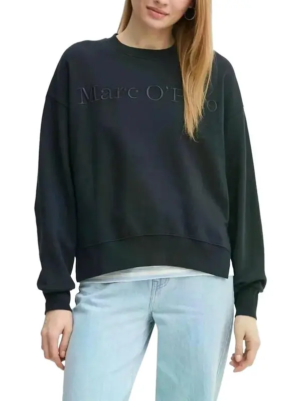 Marc O'polo Logo-embroidered Relaxed-fit Sweatshirt - Black