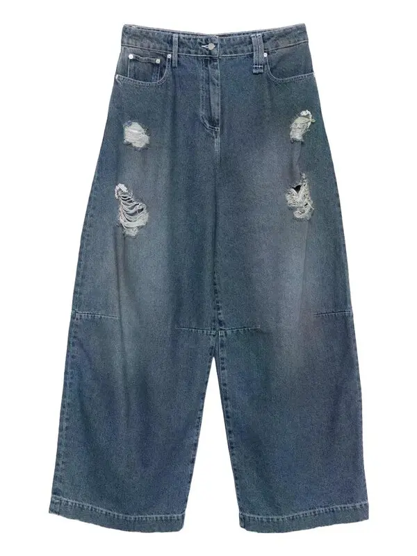 Simone Rocha Distressed Puddle Jeans - Blue