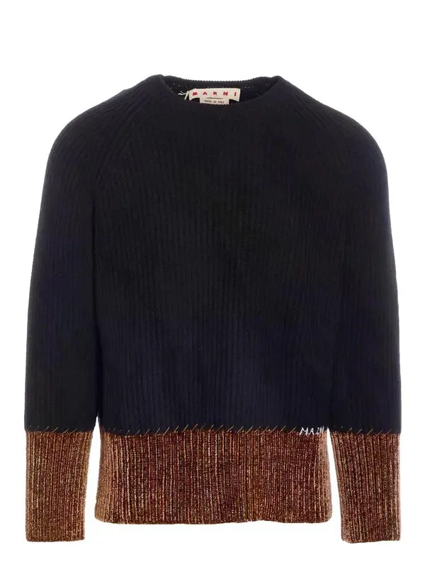 Marni Ribbed Wool Sweater - Black