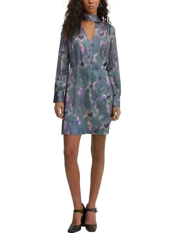 Hugo Boss Butterfly-print Mini Dress - Blue