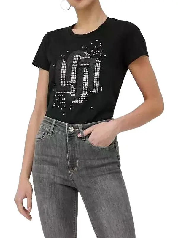Liu Jo Logo Embellished T-shirt - Black