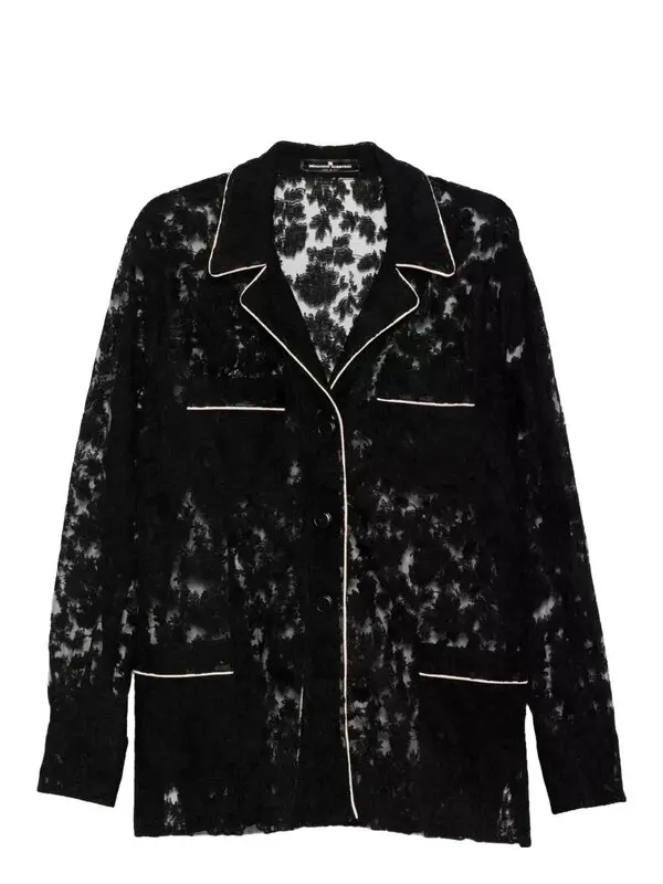 Ermanno Scervino Lace-panelled Button-up Shirt - Black