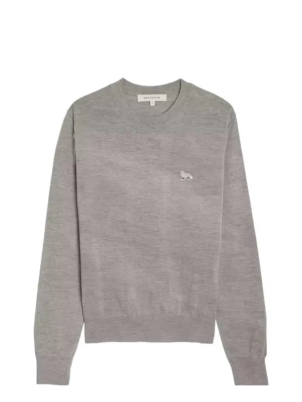 Maison Kitsuné Baby Fox-patch Wool Sweatshirt - Grey