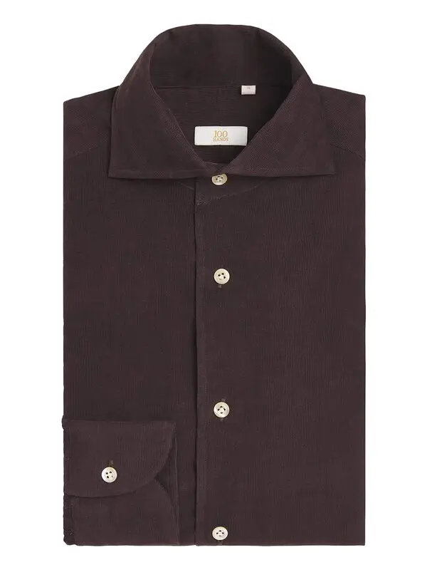 100HANDS Cotton Fine Corduroy Shirt - Brown