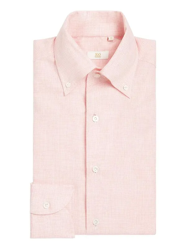 100HANDS Cotton Puppytooth Shirt - Pink