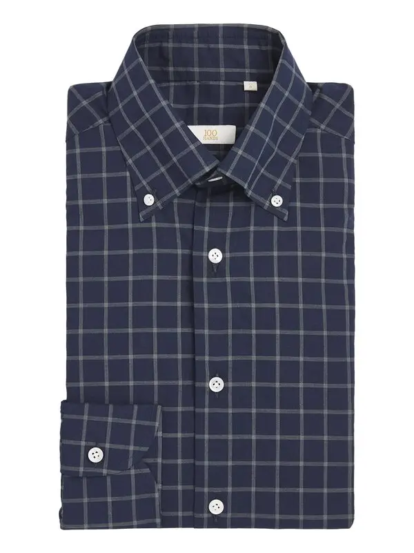 100HANDS Cotton Check Shirt - Navy