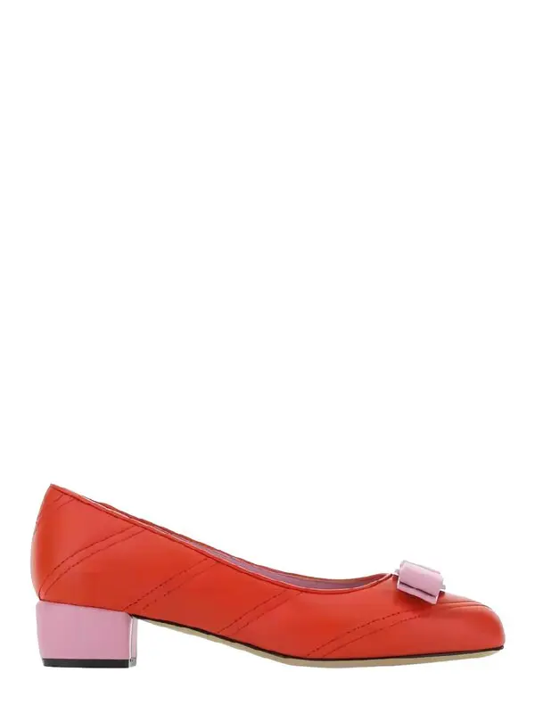 FERRAGAMO Signature Vara Bow Detail Pumps - Red