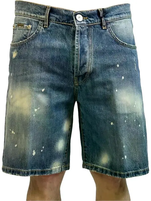 YES LONDON Distressed Denim Shorts - Blue