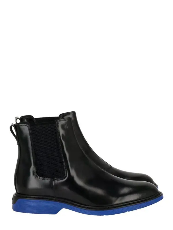 Hogan Elastic-panel Leather Chelsea Boots - Black