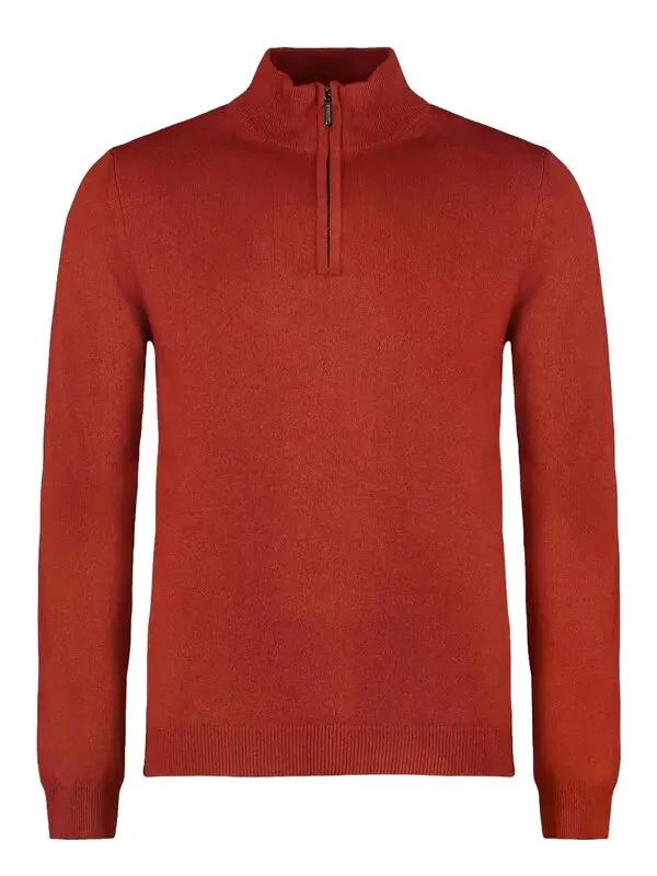 MOORER Half-zip Sweater - Orange
