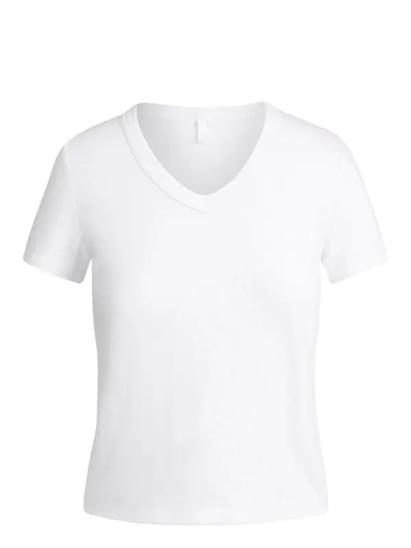 SKIMS Baby V Neck Tee - Snow