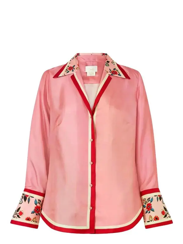 Camilla Floral-print Silk Shirt - Pink