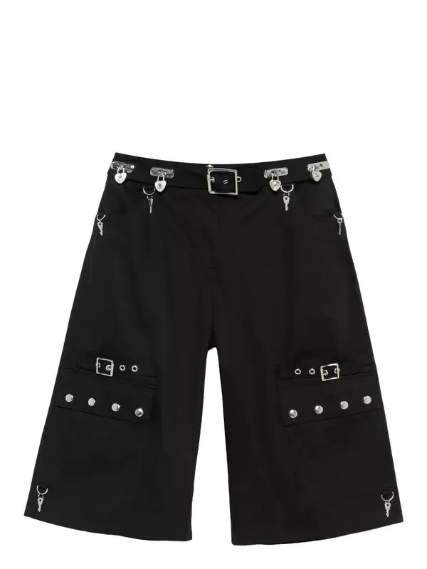 CHOPOVA LOWENA Charm-detail Cargo Shorts - Black