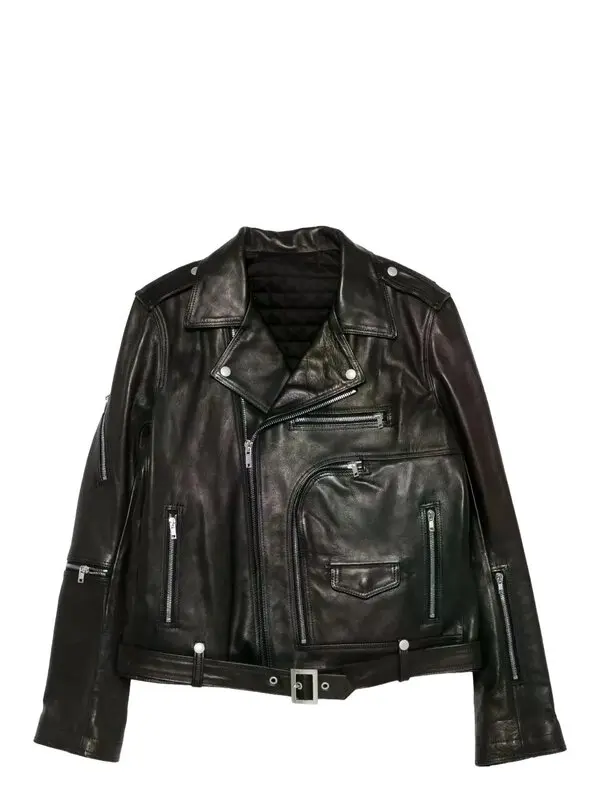Rick Owens Belted Zip-fastening Leather Jacket - Black