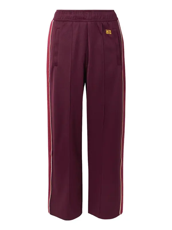 WALES BONNER Mantra Pointelle-trimmed Jersey Track Pants - Burgundy